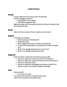 Lectio Divina Guide | Stone Oak Bible Church